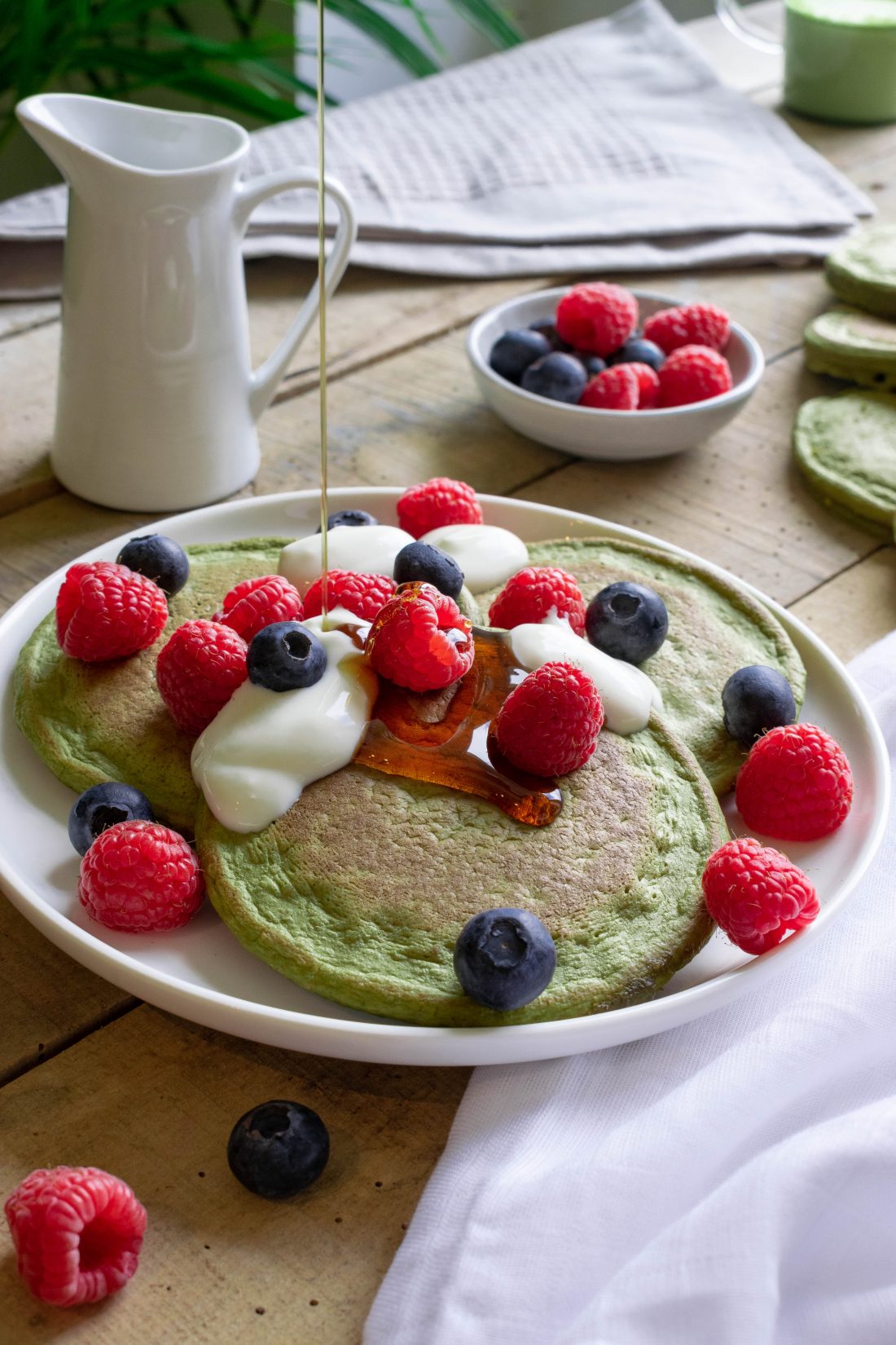MATCHA PANCAKES - Healthy Clemsy